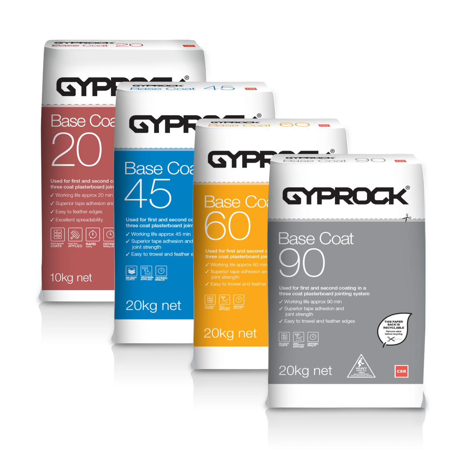 Gyprock | Base Coat 20, 45, 60, 90 for Plasterboard Jointing - CSR